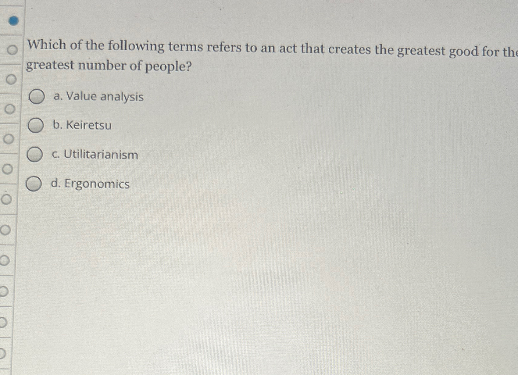 Solved Which of the following terms refers to an act that | Chegg.com
