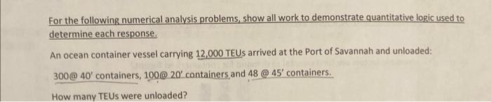 Solved For the following numerical analysis problems, show | Chegg.com