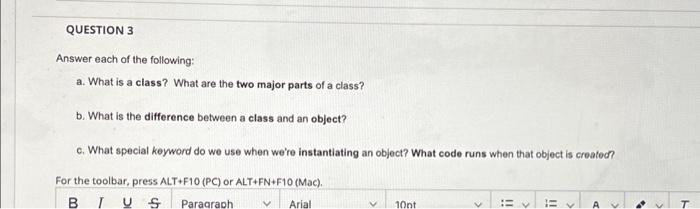 Solved QUESTION 3 Answer each of the following: a. What is a | Chegg.com
