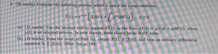 Solved 3. (30 marks) Consider the following process, where a | Chegg.com