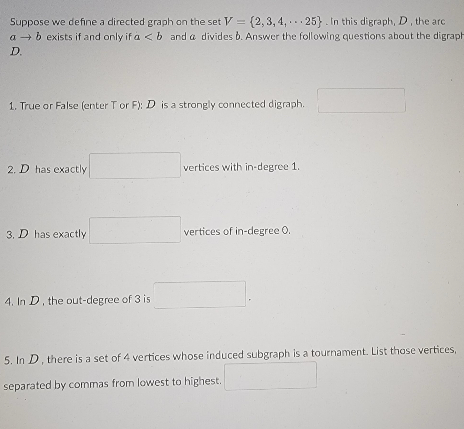 Solved Suppose we define a directed graph on the set | Chegg.com