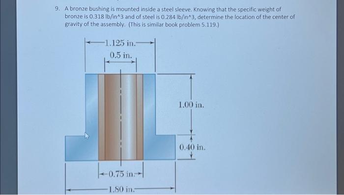 Solved 9. A bronze bushing is mounted inside a steel sleeve. | Chegg.com