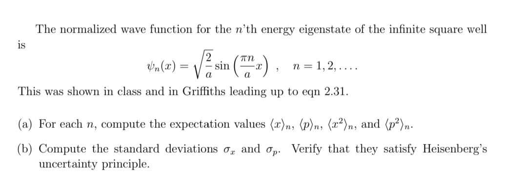 Solved The normalized wave function for the n′ th energy | Chegg.com