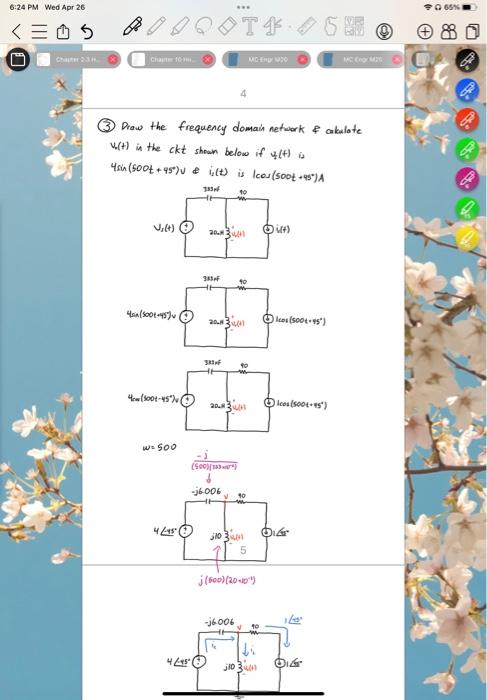 Solved (3) Draw the frequency domain network \& cabulote | Chegg.com