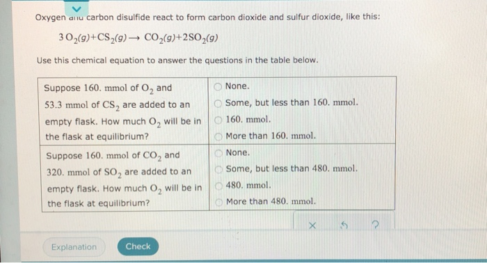 Solved Oxygen allu carbon disulfide react to form carbon | Chegg.com