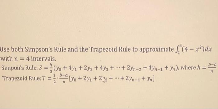 Solved Use both Simpson's Rule and the Trapezoid Rule to | Chegg.com