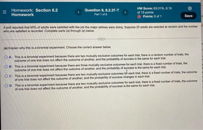 Solved Homework Section 6 2 Homework Question 9 6 2 37 T