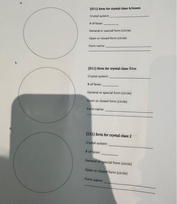 Solved For each given form and class, create a hand-drawn | Chegg.com