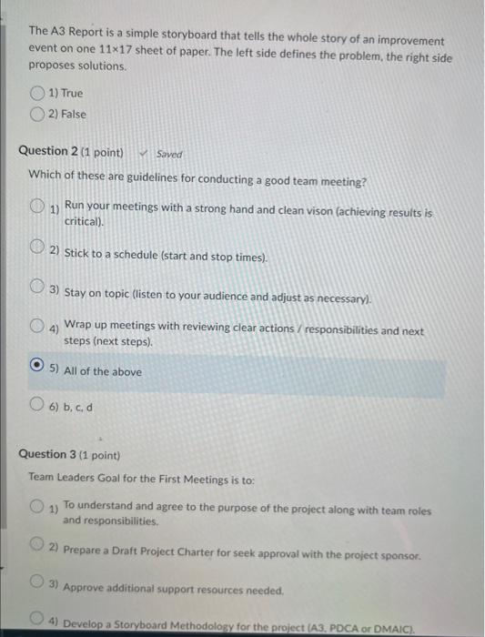 Solved The A3 Report is a simple storyboard that tells the | Chegg.com