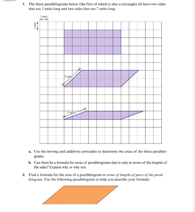 Solved 1. The three parallelograms below (the first of which | Chegg.com