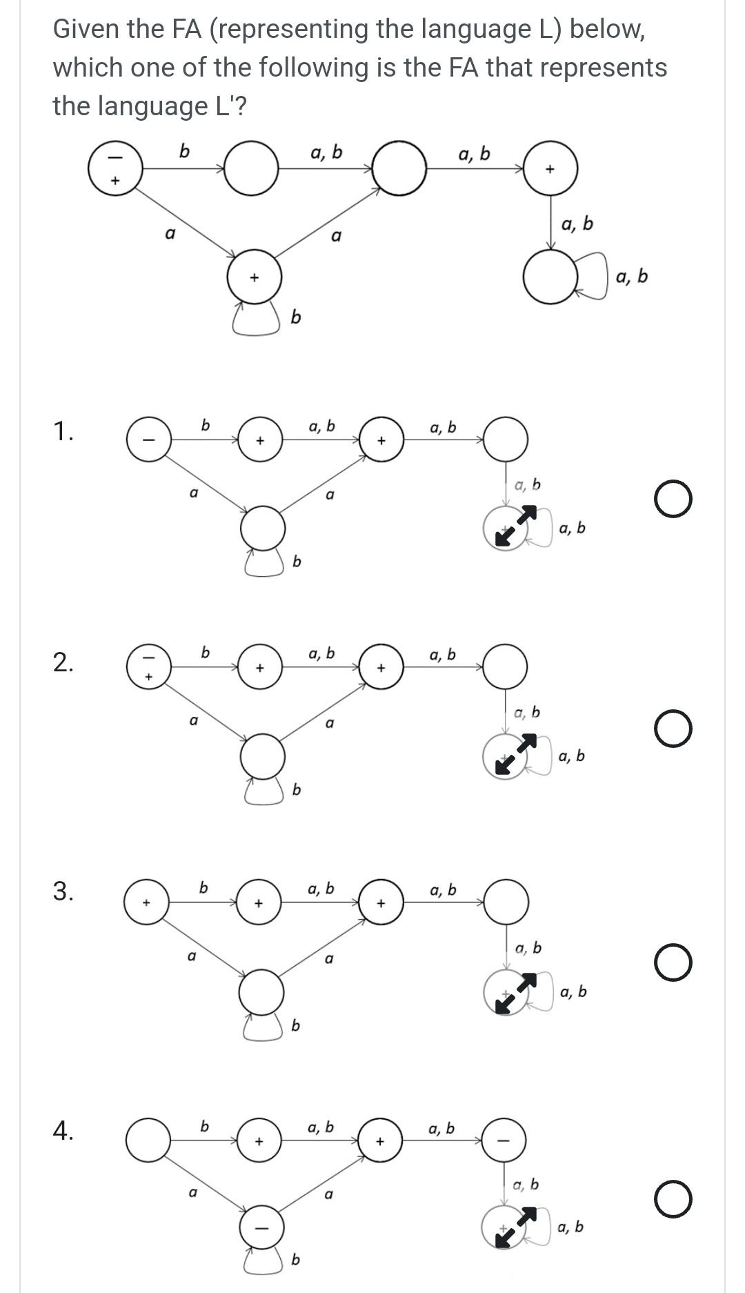 Solved Given The Fa Representing The Language L Below 