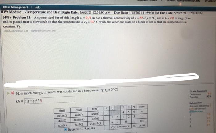 Solved My Accou Class Management | Help HW: Module 1 - | Chegg.com