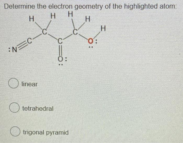 Solved Determine the hybridization of the highlighted atom: | Chegg.com