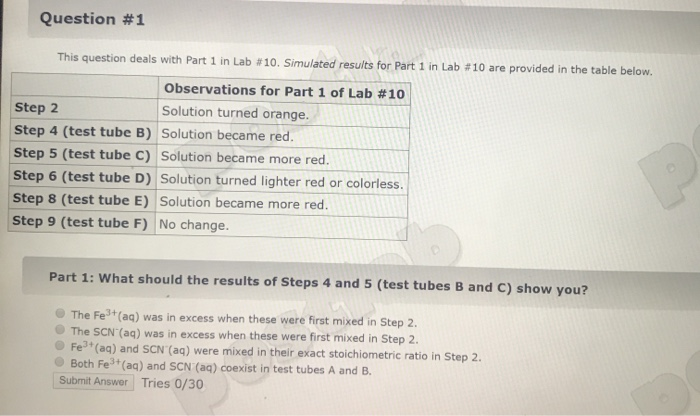 Solved Question #1 This question deals with Part 1 in Lab | Chegg.com