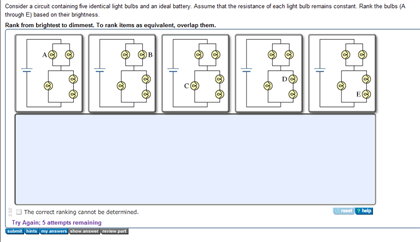 Solved: A.Consider A Circuit Containing Five Identical Lig... | Chegg.com