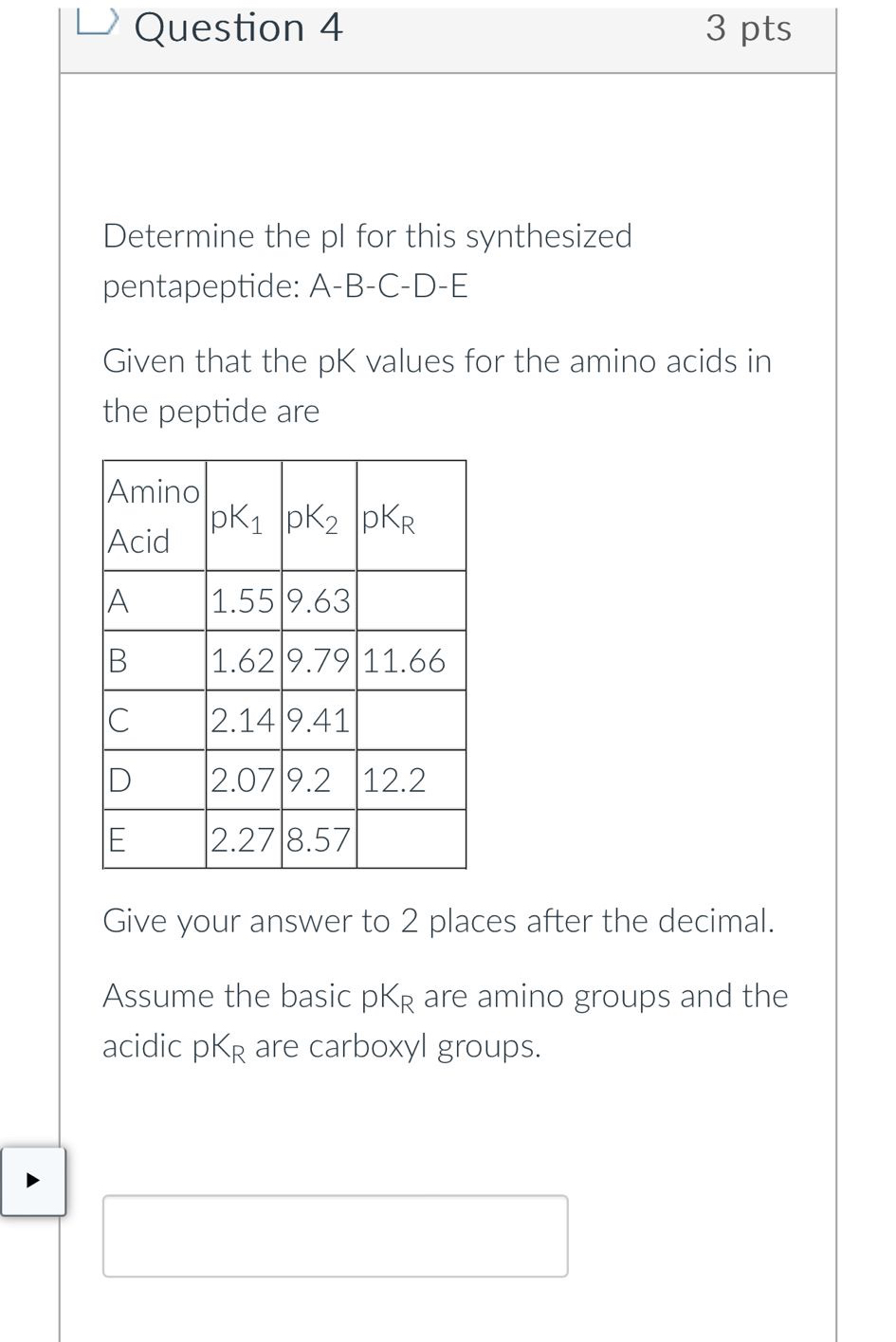 Solved Question 43 ﻿ptsDetermine the pl for this synthesized | Chegg.com