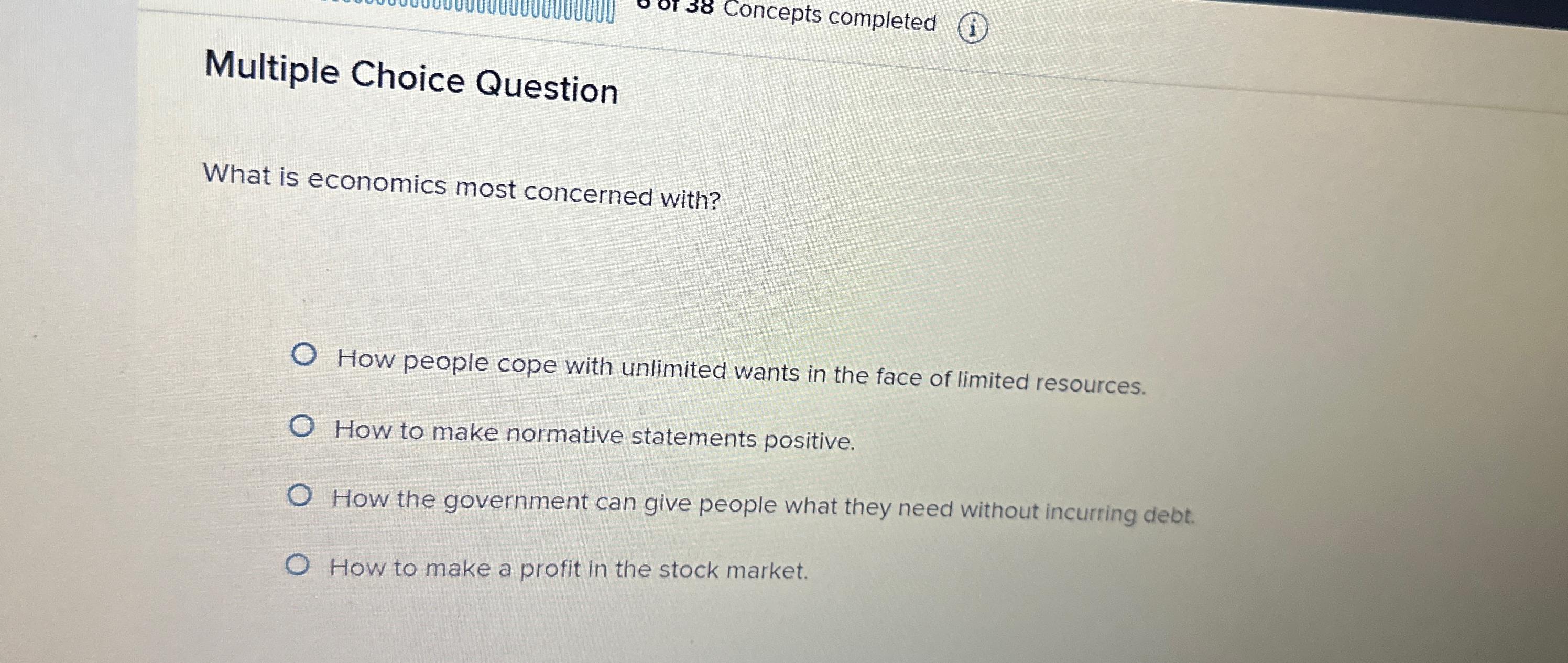 Solved Multiple Choice QuestionWhat is economics most | Chegg.com
