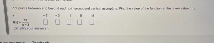Solved Plot points between and beyond each x-intercept and | Chegg.com