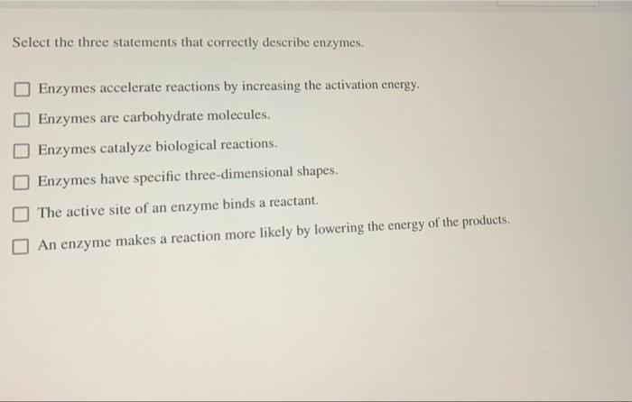 Solved Select the three statements that correctly describe | Chegg.com