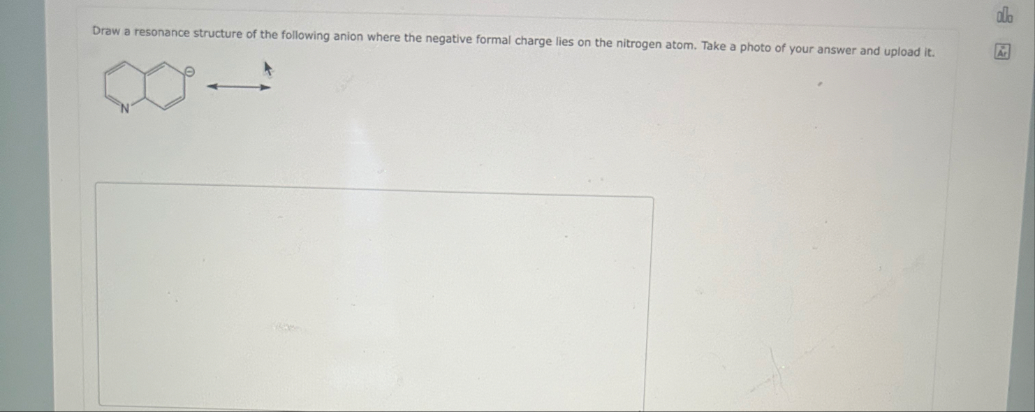 Solved Draw a resonance structure of the following anion | Chegg.com