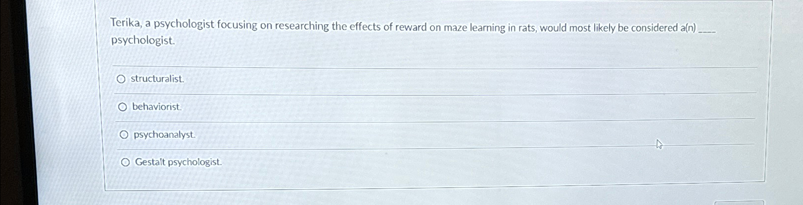 Solved Terika, a psychologist focusing on researching the | Chegg.com