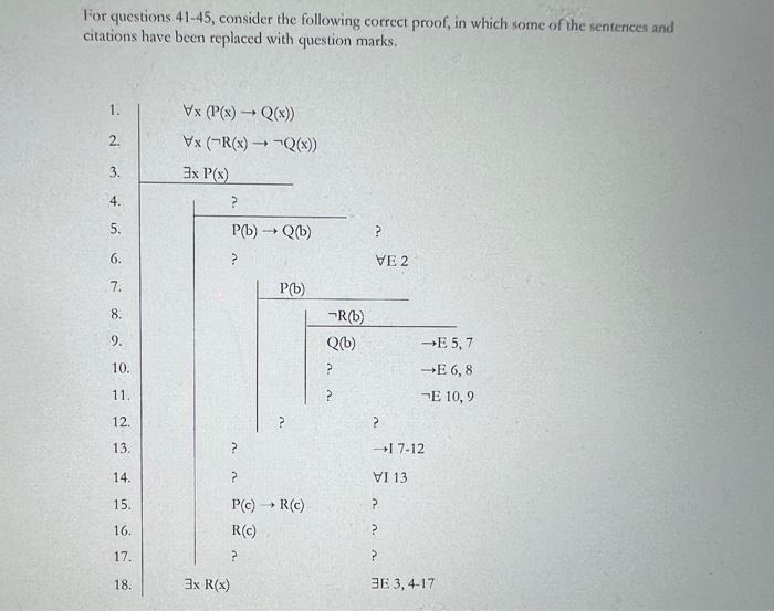 For questions 41-45, consider the following correct | Chegg.com