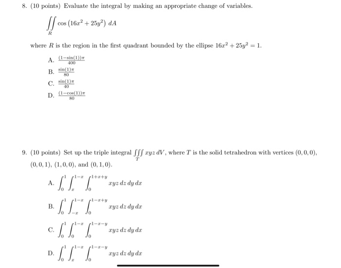 Solved Evaluate the integral by making an appropriate change | Chegg.com