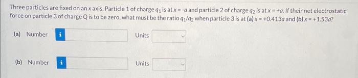 Solved Three particles are fixed on an x axis. Particle 1 of | Chegg.com