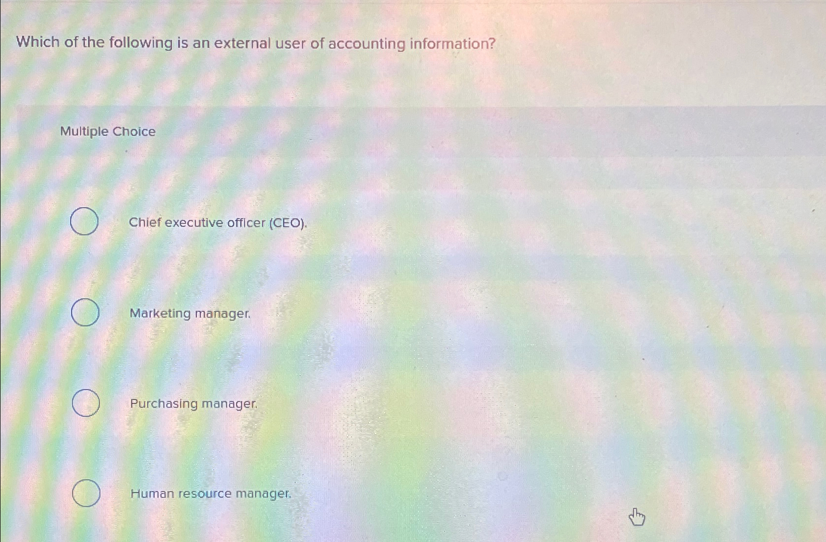 Solved Which of the following is an external user of | Chegg.com