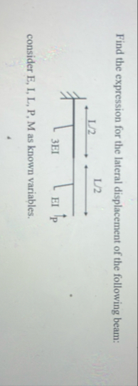 Find the expression for the lateral displacement of | Chegg.com