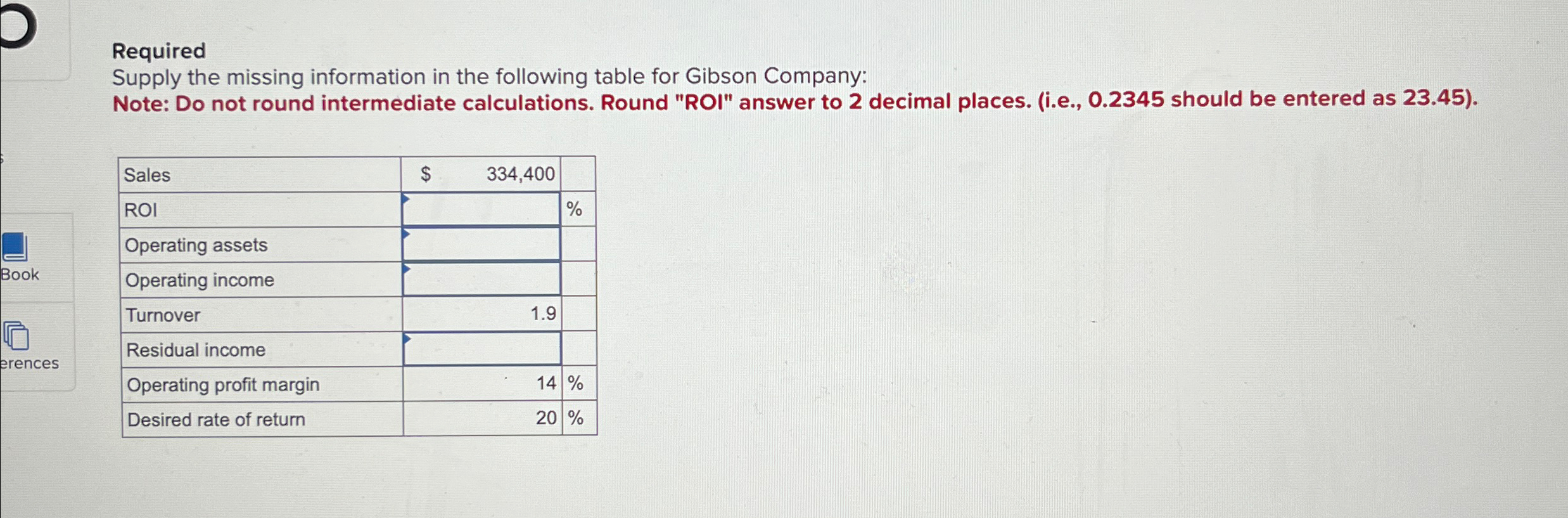 Solved RequiredSupply the missing information in the | Chegg.com