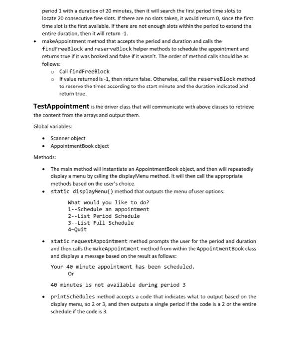 Solved Appointment Dass Contains The Following Instance 4268