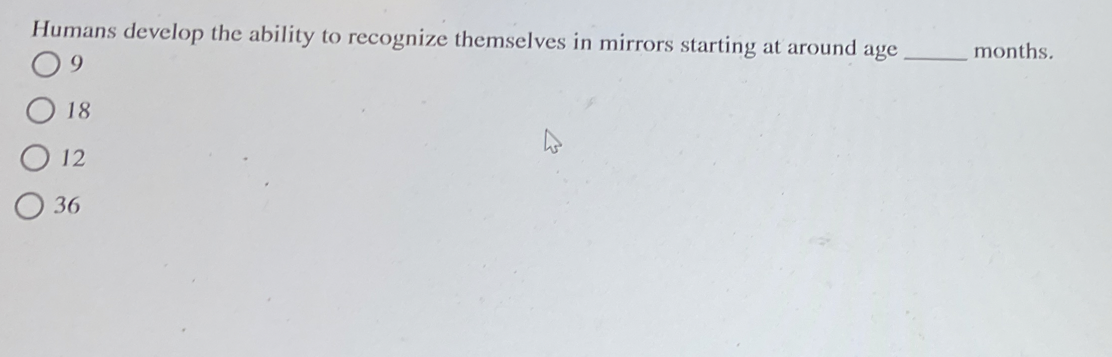 Solved Humans develop the ability to recognize themselves in | Chegg.com