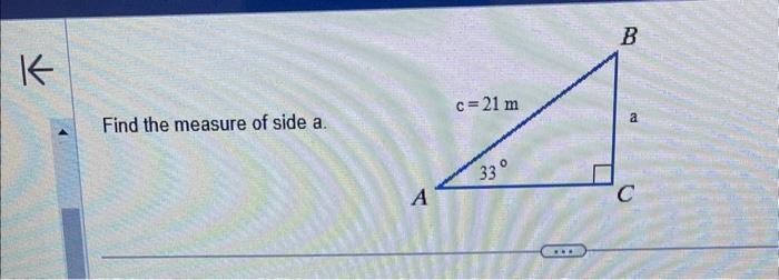 Solved Find the measure of side a. | Chegg.com