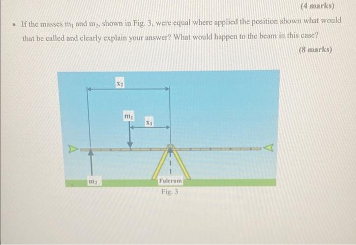 Solved If the masses m1 and m2, shown in Fig. 3, were equal | Chegg.com