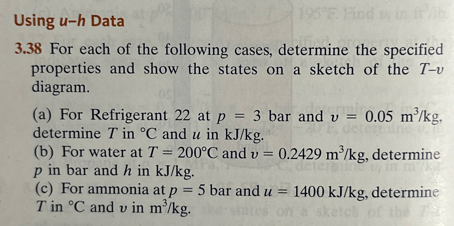 Using u-h ﻿Data3.38 ﻿For each of the following cases, | Chegg.com