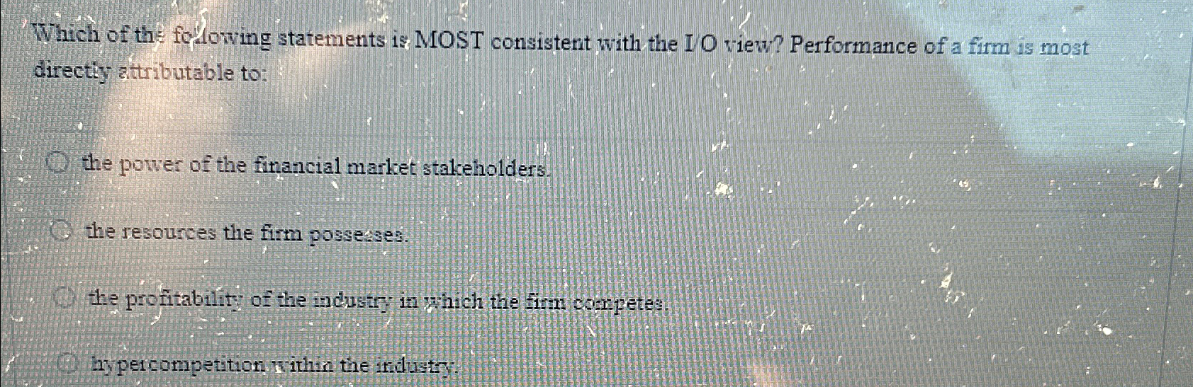 Solved Which of the following statements is MOST consistent | Chegg.com