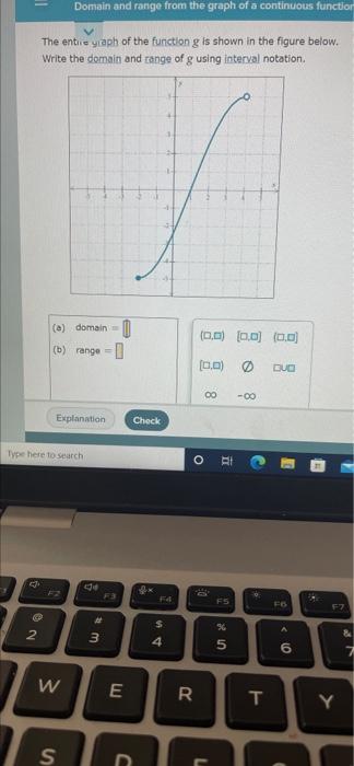Solved Domain And Range From The Graph Of A Continuous 