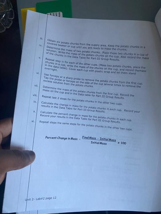 AP BIOLOGY Unit 2 Lab #2 NAME DATE DIFFUSION AND | Chegg.com