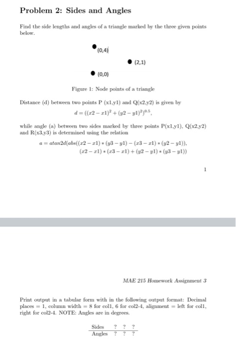 Solved Problem 2: Sides and Angles Find the side lengths and | Chegg.com