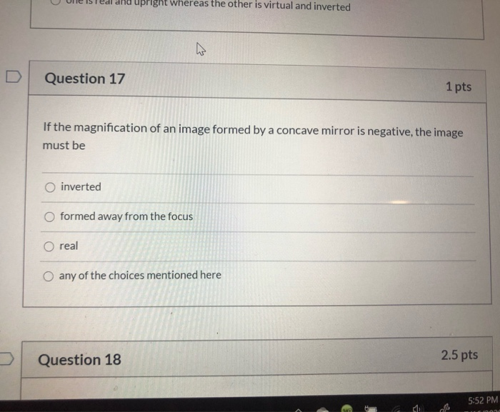 Solved upright whereas the other is virtual and inverted | Chegg.com