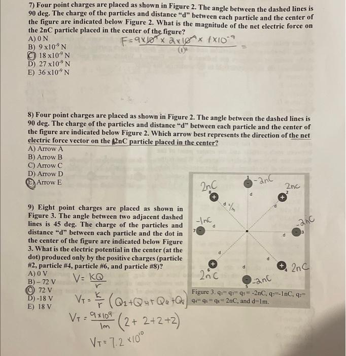 Solved 7) Four point charges are placed as shown in Figure 2 | Chegg.com