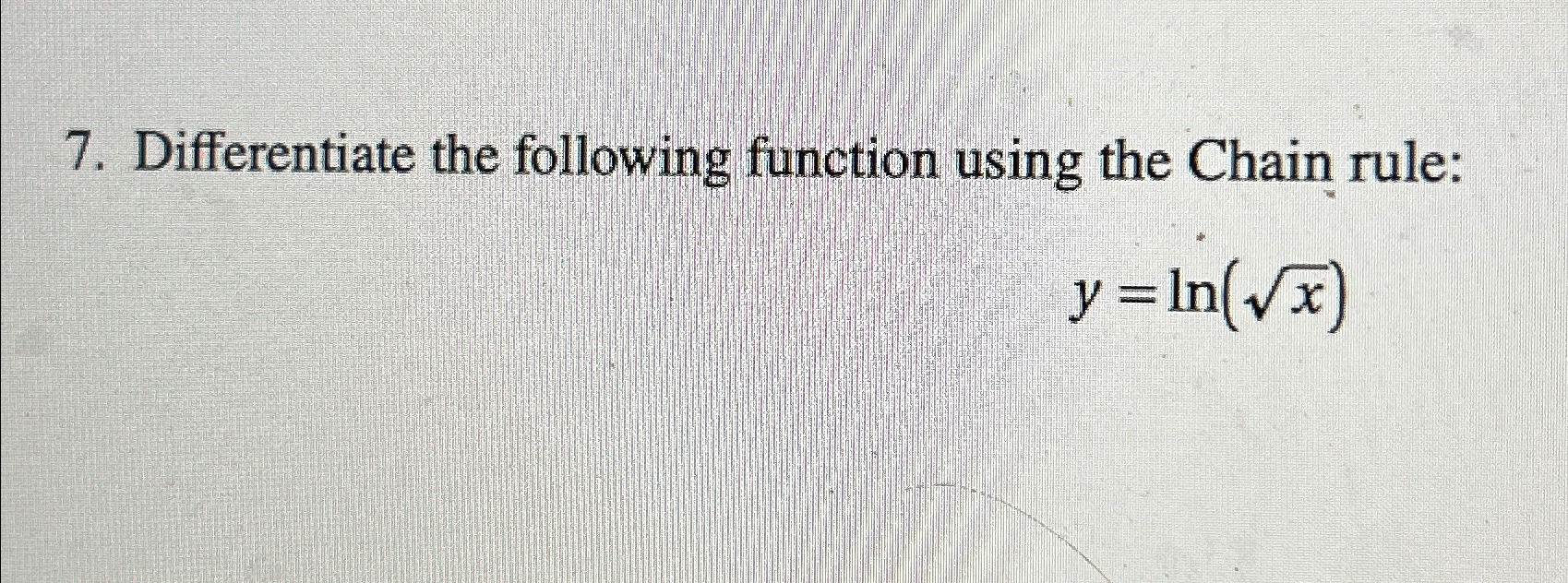 Solved Differentiate the following function using the Chain | Chegg.com