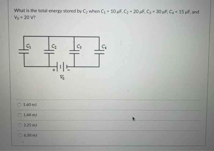 Solved What is the total energy stored by C2 when | Chegg.com