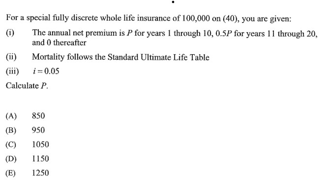 Solved For a special fully discrete whole life insurance | Chegg.com