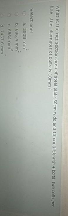 Solved What is the net section area of steel plate 50cm wide | Chegg.com