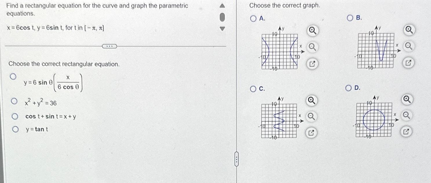 Solved Find a rectangular equation for the curve and graph | Chegg.com