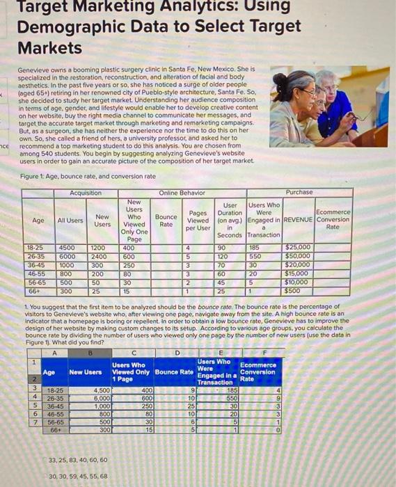 Target Marketing Analytics: Using Demographic Data to | Chegg.com
