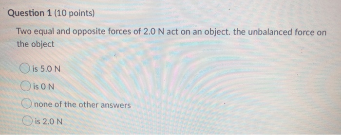 Solved Question 1 (10 points) Two equal and opposite forces | Chegg.com