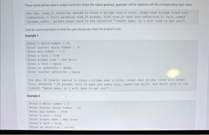 Solved 6.10 Mad Lib (Individual Assignment) This is an | Chegg.com